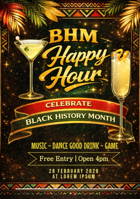 Plantilla de BHM Happy Hour Poster | PosterMyWall