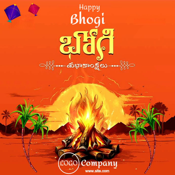 Bhogi, free editable template in telugu and english | PosterMyWall