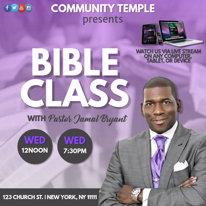 Bible Class Promo Template | PosterMyWall