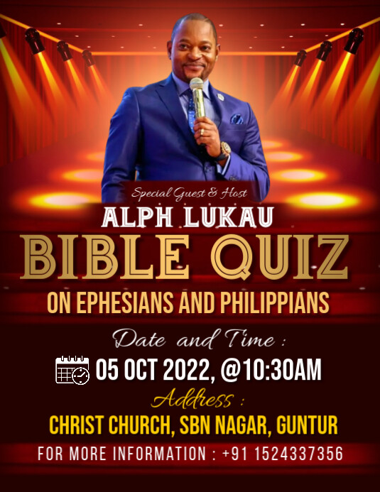 bible quiz, church, conference, worship Template | PosterMyWall