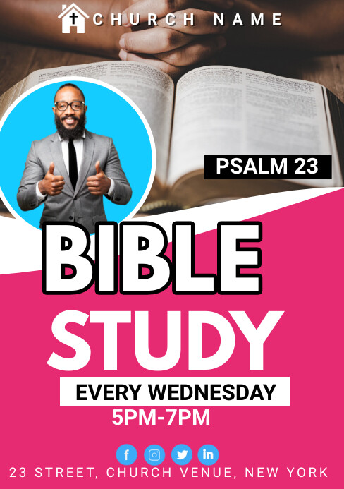 Bible study, Bible posters, Bible flyer Template | PosterMyWall