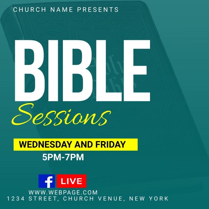 bible study, bible sessions Template | PosterMyWall