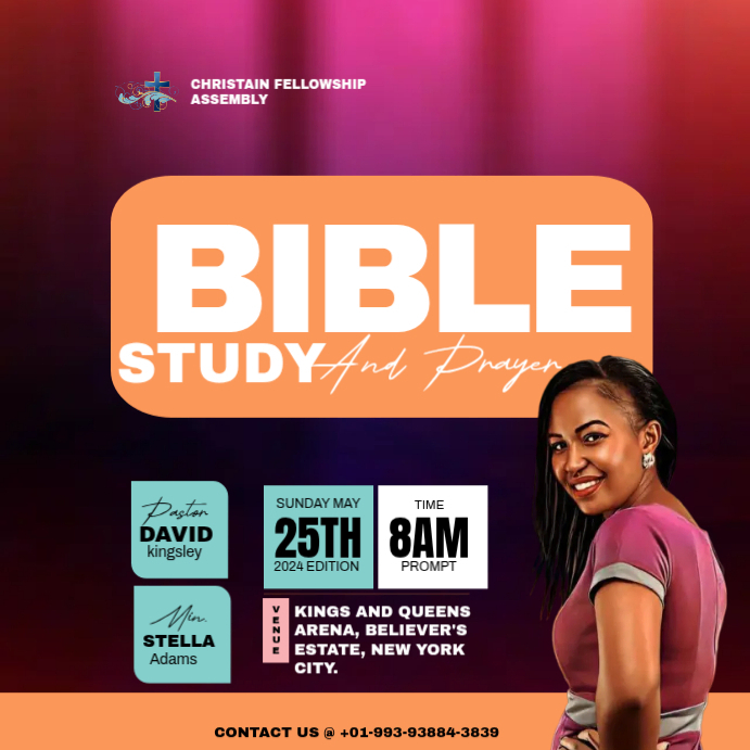 Copy of bible study, church, revival prayer worship a | PosterMyWall