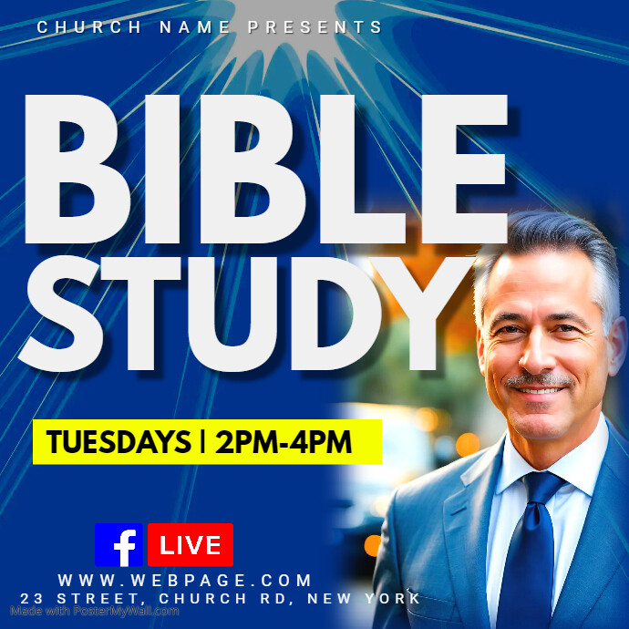 Plantilla de bible study, church ads | PosterMyWall