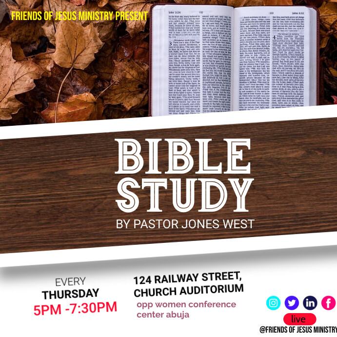 Bible study, church online bible study Template | PosterMyWall