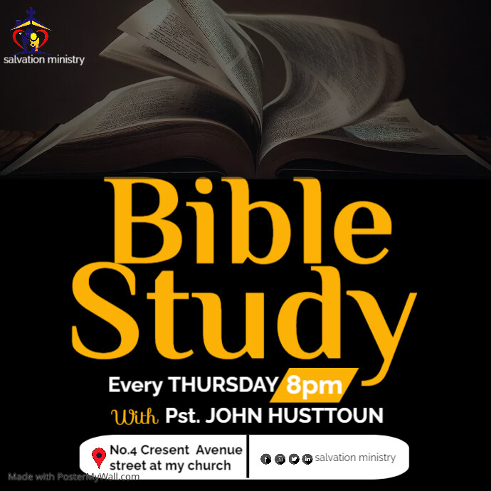 Bible study, church online bible study Template | PosterMyWall