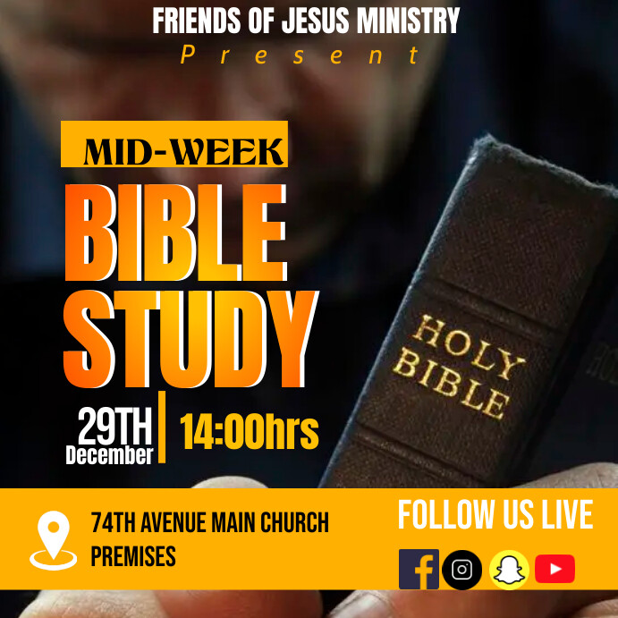 Copy of Bible study, church online bible study | PosterMyWall