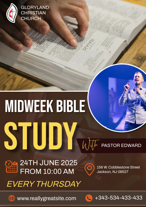 bible study, church service, bible poster Template | PosterMyWall