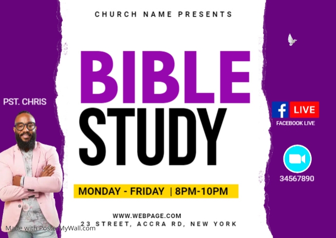Bible study, virtual bible study Template | PosterMyWall