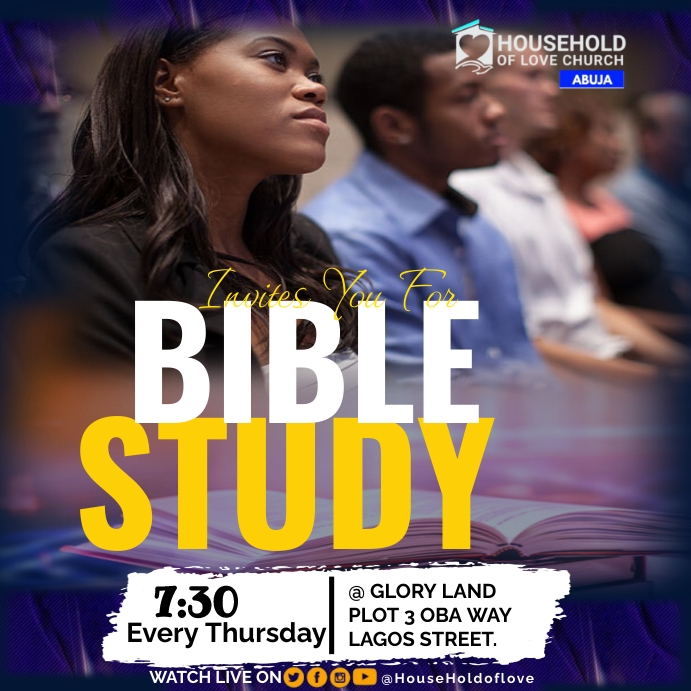 Plantilla de Estudio Bíblico,folleto de La Iglesia | PosterMyWall