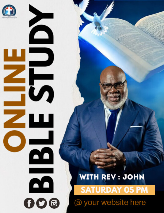 Plantilla de Bible study , online bible study | PosterMyWall