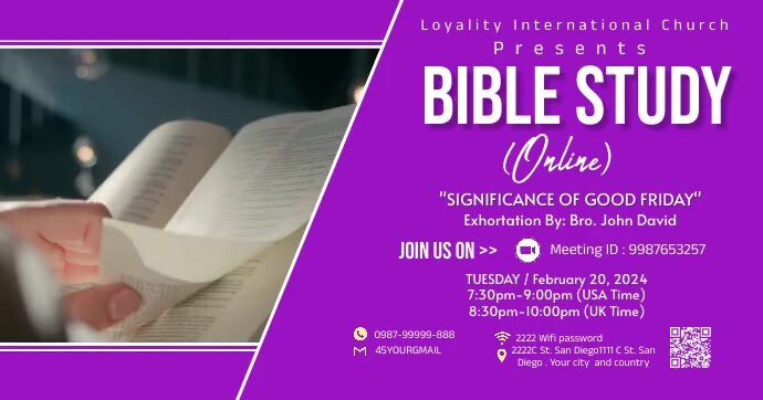 bible study , sunday school , facebook graph Template | PosterMyWall