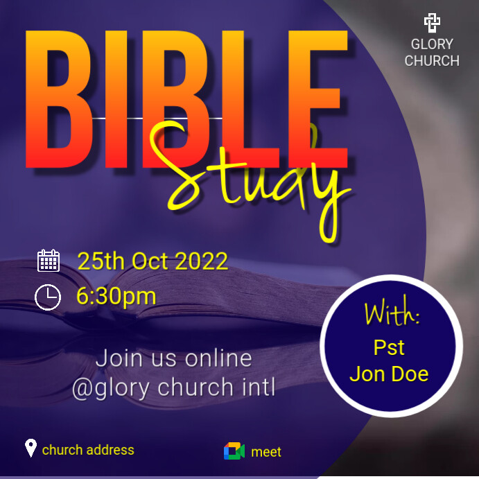 BIBLE STUDY (1) Template | PosterMyWall
