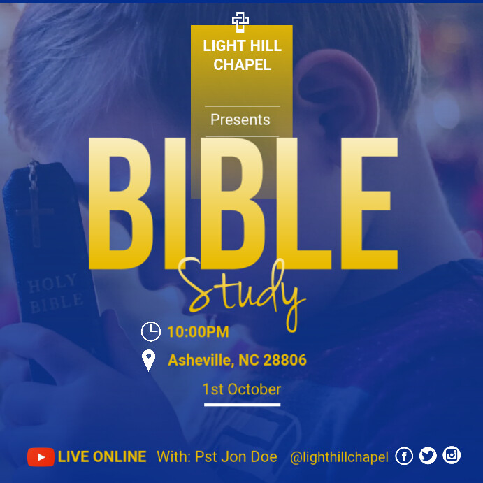 BIBLE STUDY (2) Template | PosterMyWall