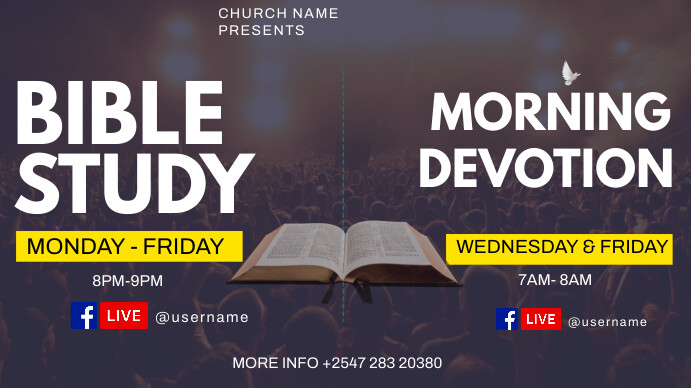 bible study and morning devotion Template | PosterMyWall