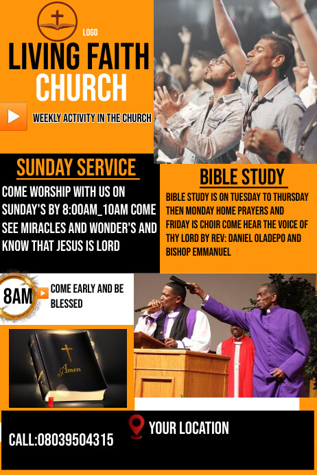 Bible study and Sunday service Templat | PosterMyWall