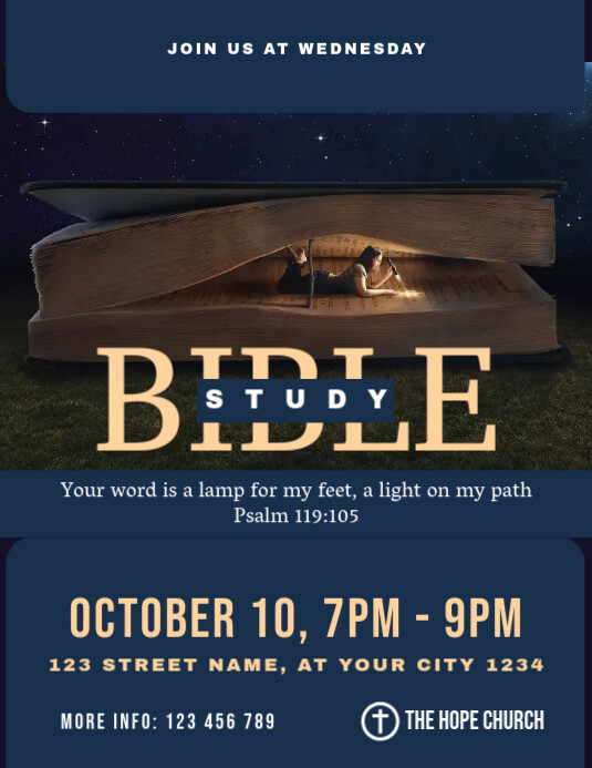 Bible Study Church flyer Template | PosterMyWall