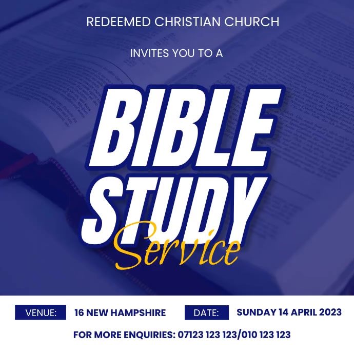 Bible Study church service Template | PosterMyWall