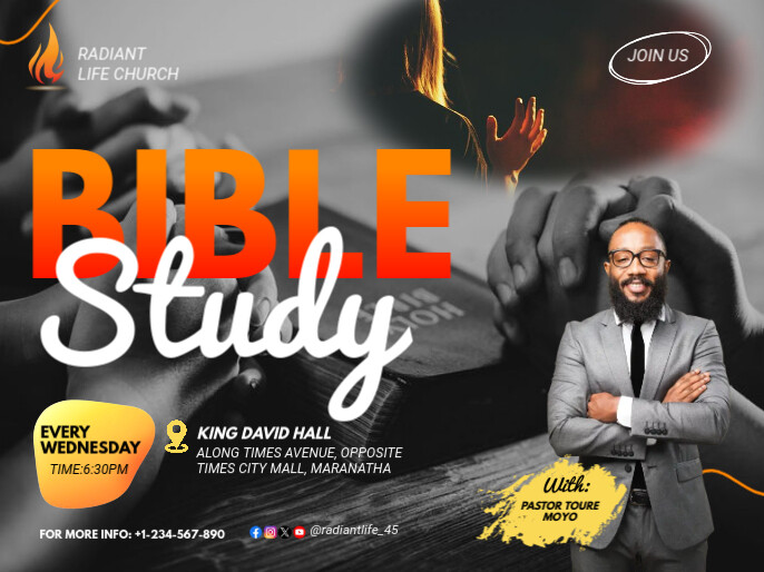 Bible Study Class Poster Template | PosterMyWall