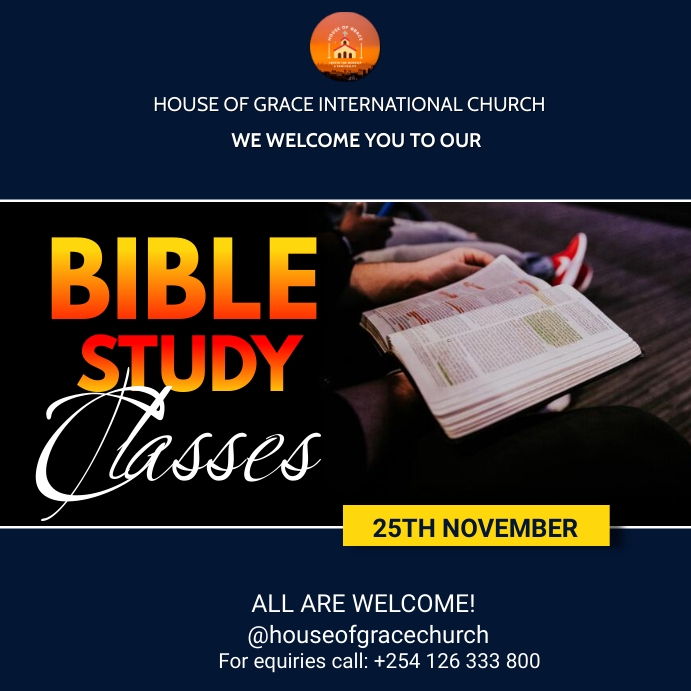 bible study classes church flyer Template | PosterMyWall