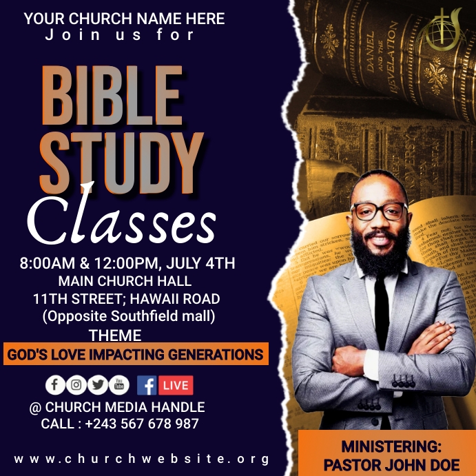 bible study classes Template | PosterMyWall