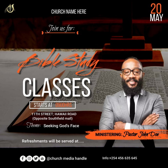 bible study classes Template | PosterMyWall