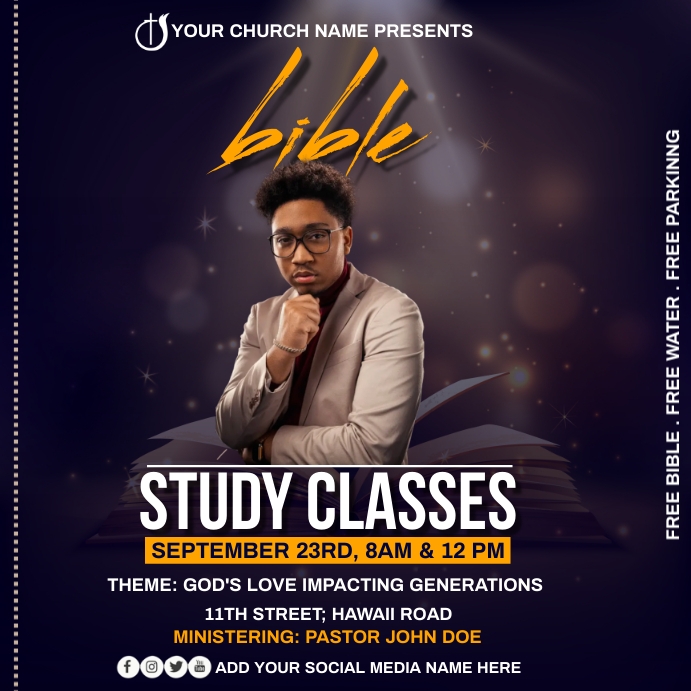 Copy of bible study classes | PosterMyWall