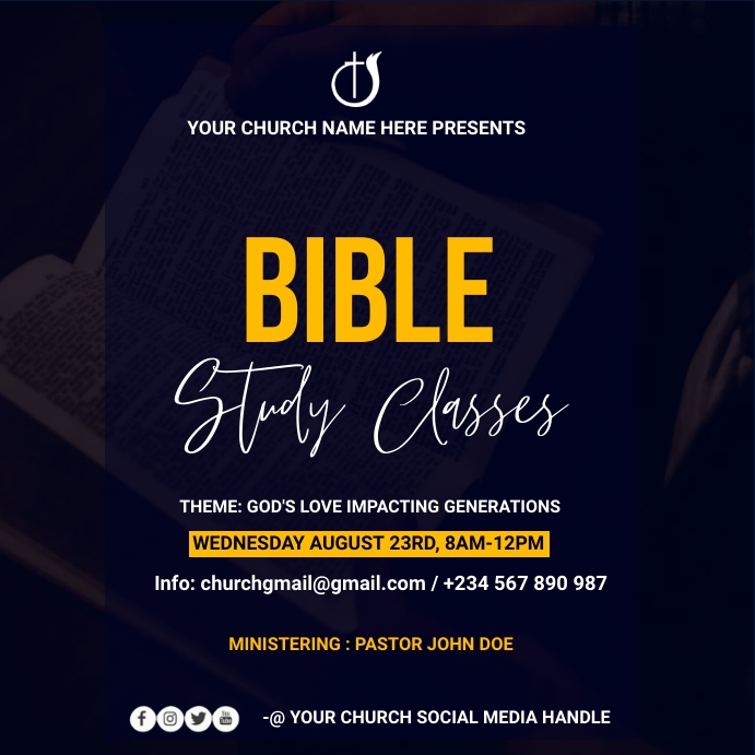 bible study classes Template | PosterMyWall
