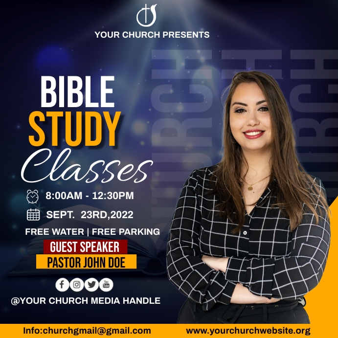 Plantilla de Clases de Estudio Bíblico | PosterMyWall