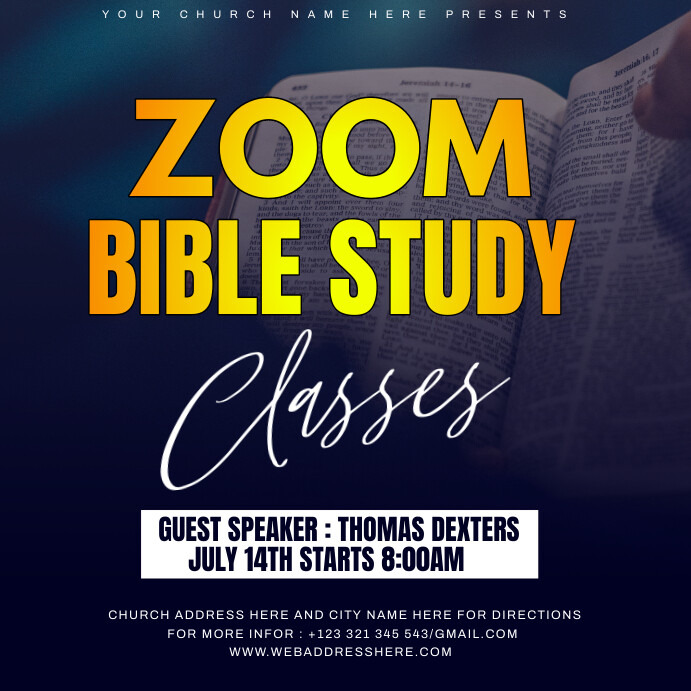 bible study classes Template | PosterMyWall