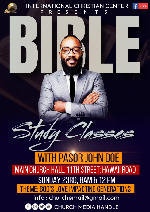 Copy of bible study classes | PosterMyWall