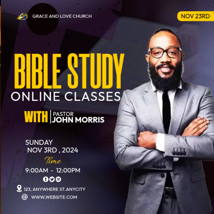 Modèle Bible study classes | PosterMyWall