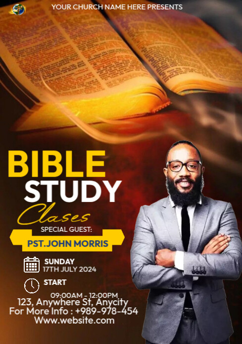 Plantilla de bible study classes | PosterMyWall