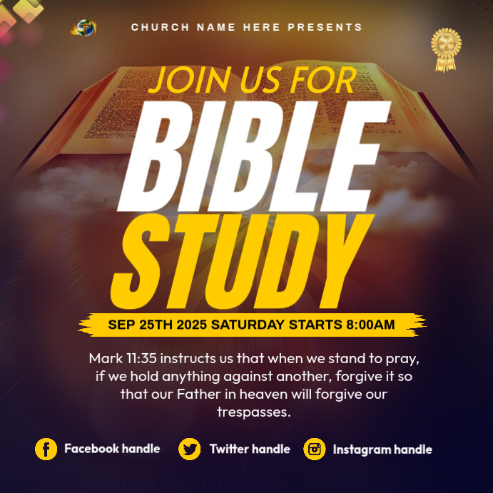 Bible study classes Template | PosterMyWall