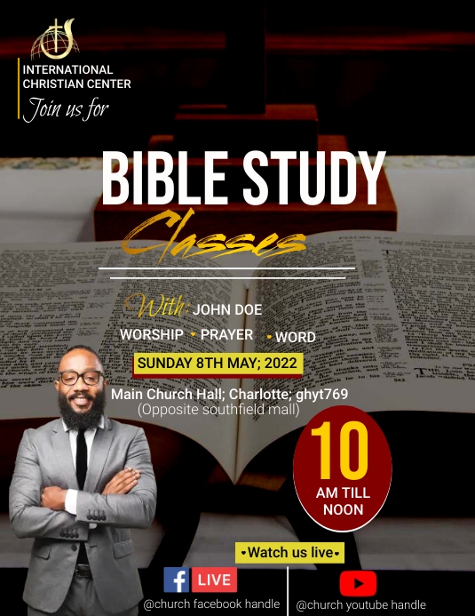 bible study classes Template | PosterMyWall