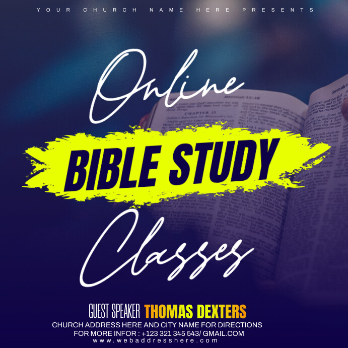 bible study classes Template | PosterMyWall