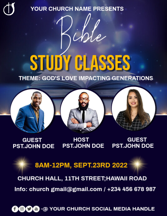 bible study classes Template | PosterMyWall