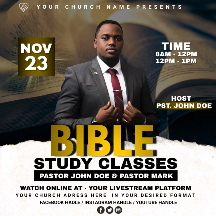 Modèle bible study classes | PosterMyWall