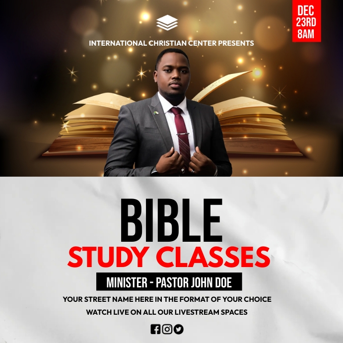 bible study classes Template | PosterMyWall