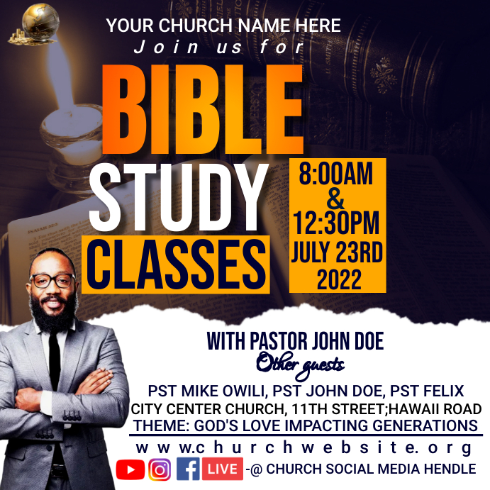 bible study classes Template | PosterMyWall