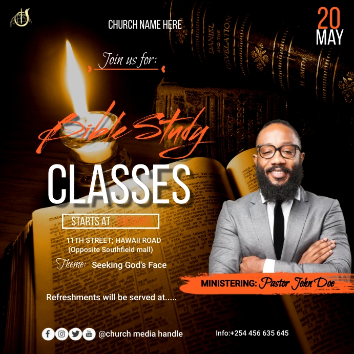 bible study classes Template | PosterMyWall