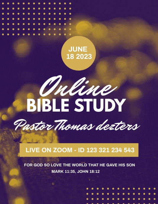 Copy of bible study classes | PosterMyWall