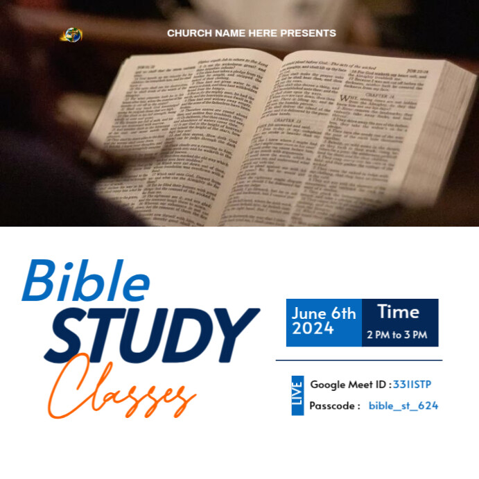 Bible study classes Template | PosterMyWall