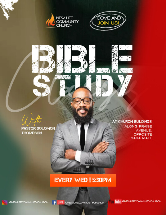 Bible study classes flyer Template | PosterMyWall