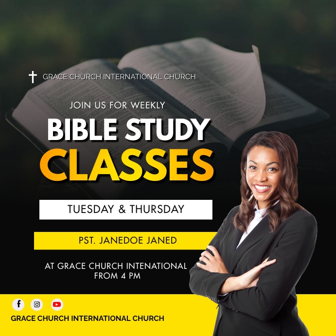 BIBLE STUDY CLASSES FLYER Template | PosterMyWall