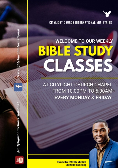 bible study classes flyer template | PosterMyWall