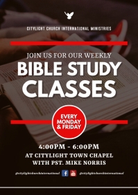 bible study classes flyer template | PosterMyWall