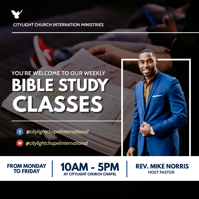 bible study classes flyer template | PosterMyWall