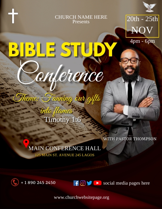 Bible study conference poster Template | PosterMyWall