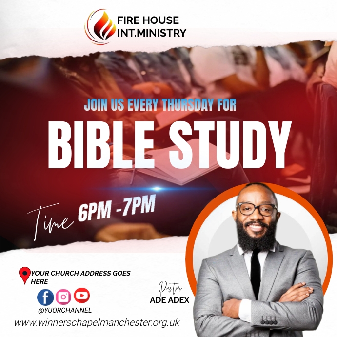 Modèle Blanc Bible Study Instagram Ad | PosterMyWall